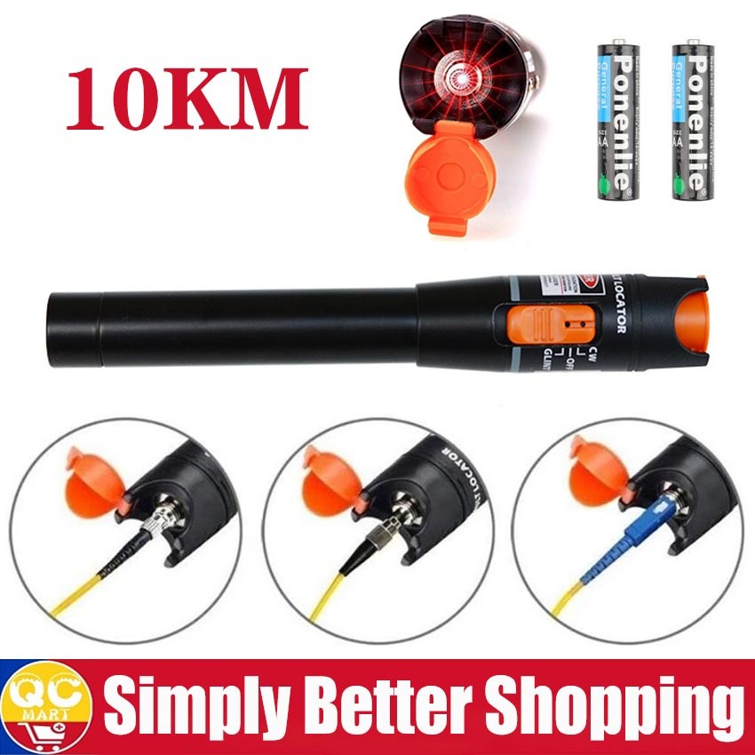 10MW Fiber Optic Visual Fault Locator Red Laser Cable Tester Light Pen ...