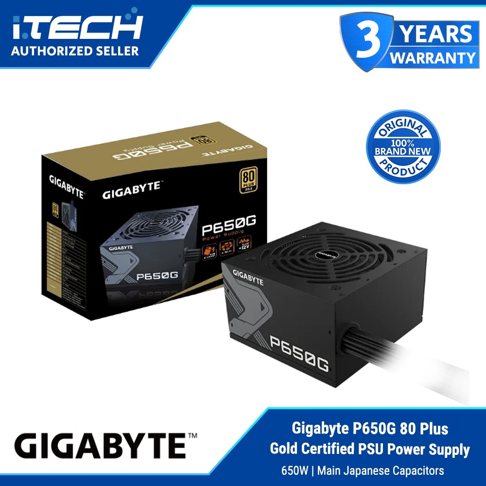Gigabyte P650G 80 Plus Gold Certified PSU Power Supply Non Modular ...
