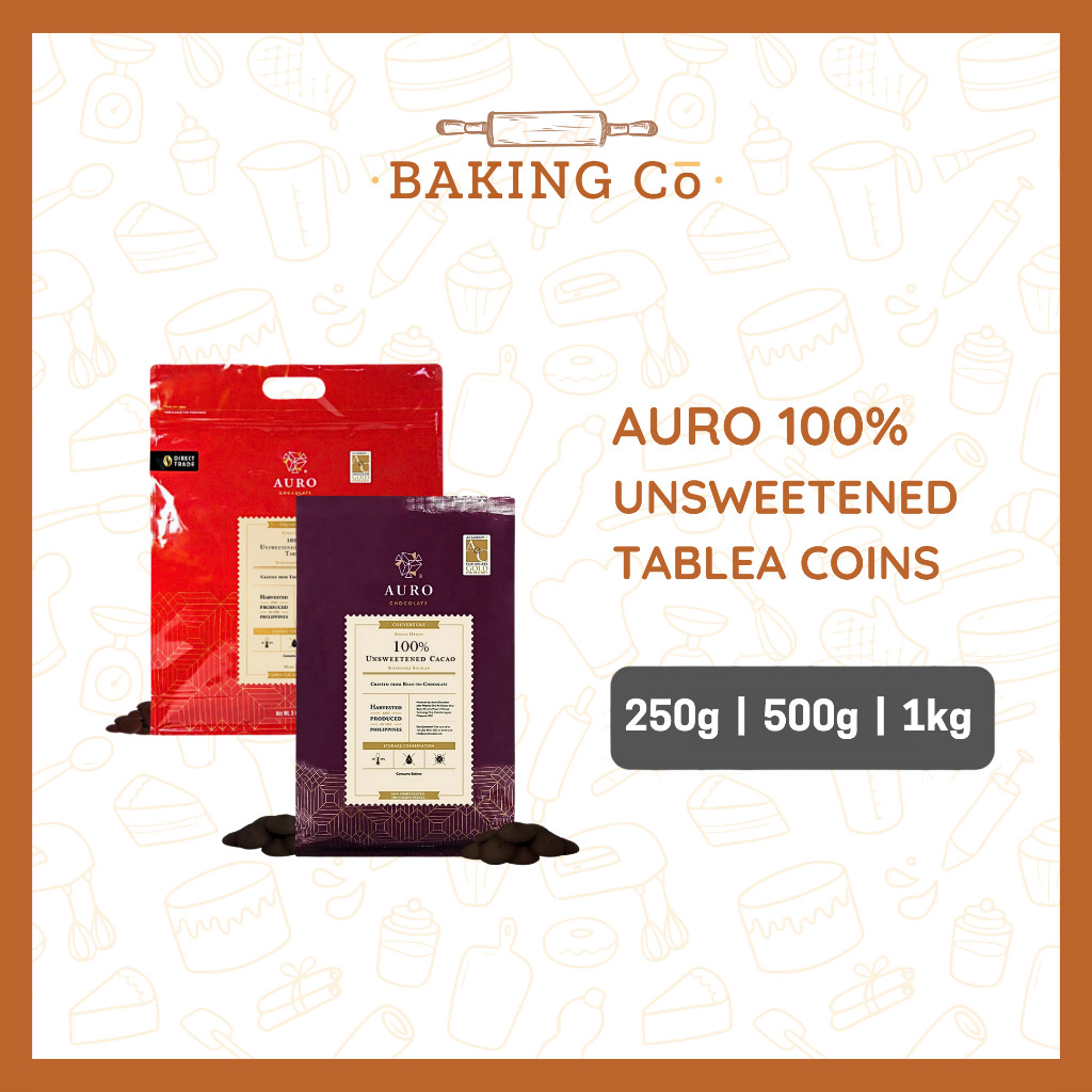 Auro Chocolate 100% Cacao Unsweetened Tablea Coins - 250g | 500g | 1kg ...
