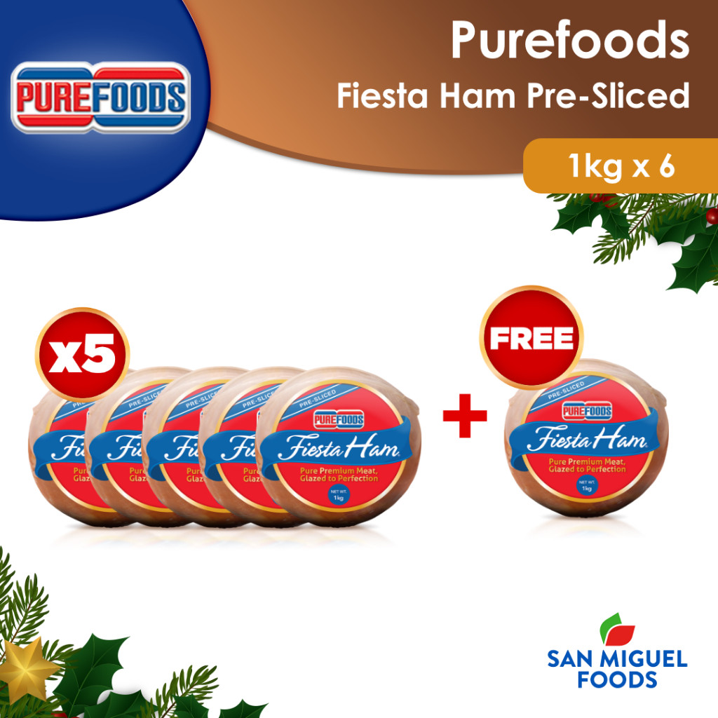 Purefoods Fiesta Ham Pre-Sliced 1KG 5+1 | Shopee Philippines