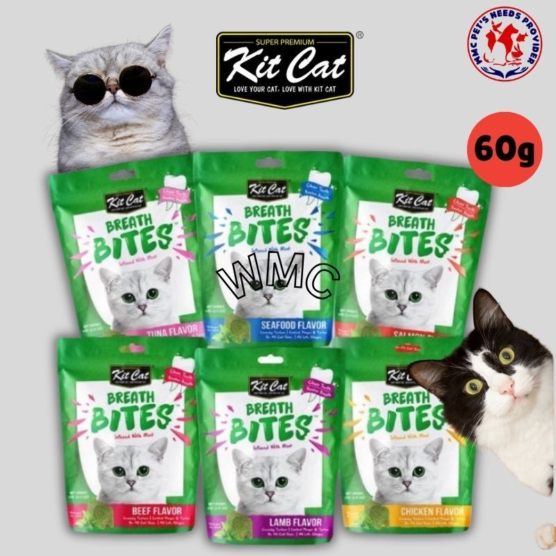 60g Kitcat Breath Bites Cat Snacks Treat Kit Cat All Stages Adult ...