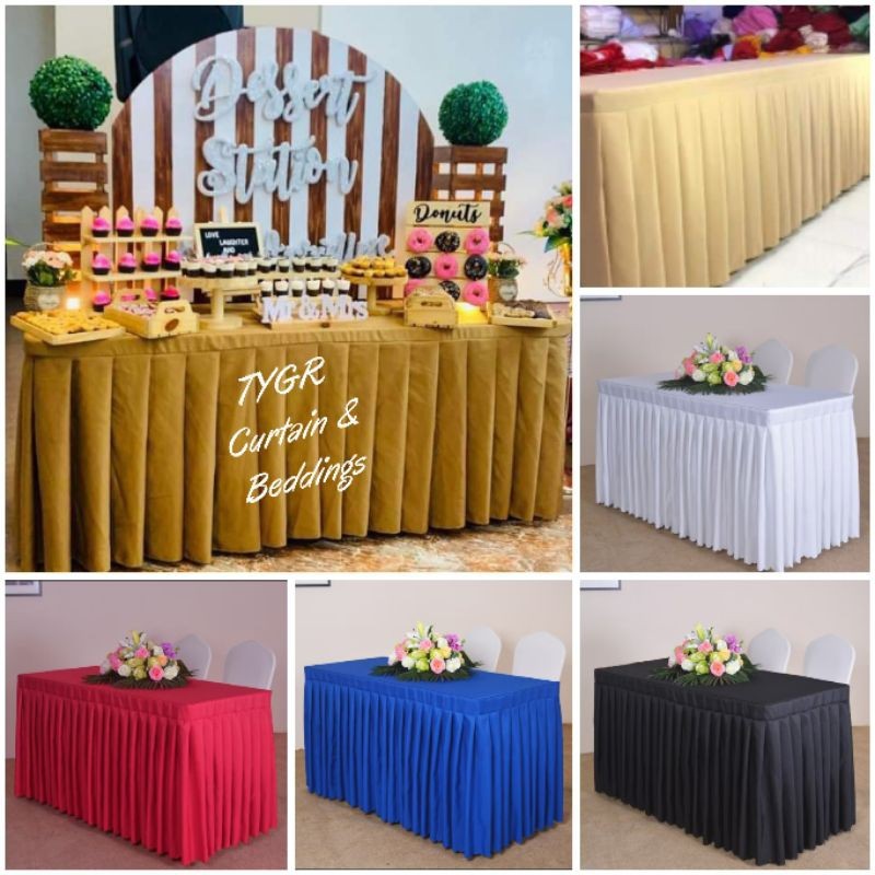 BUFFET TABLE SKIRTING (2x4 HALF FLYWOOD) KATRINA FABRIC MAKAPAL ...