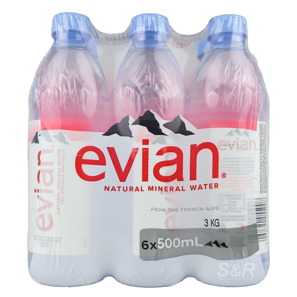 Evian Natural Mineral Water 6x500mL | Shopee Philippines