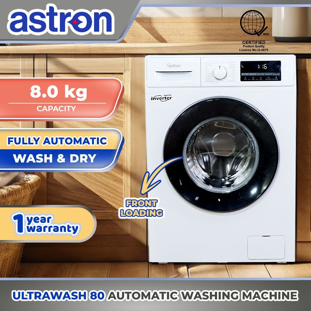 Astron ULTRAWASH80 Front Load Fully Automatic Washing Machine - Full DC ...