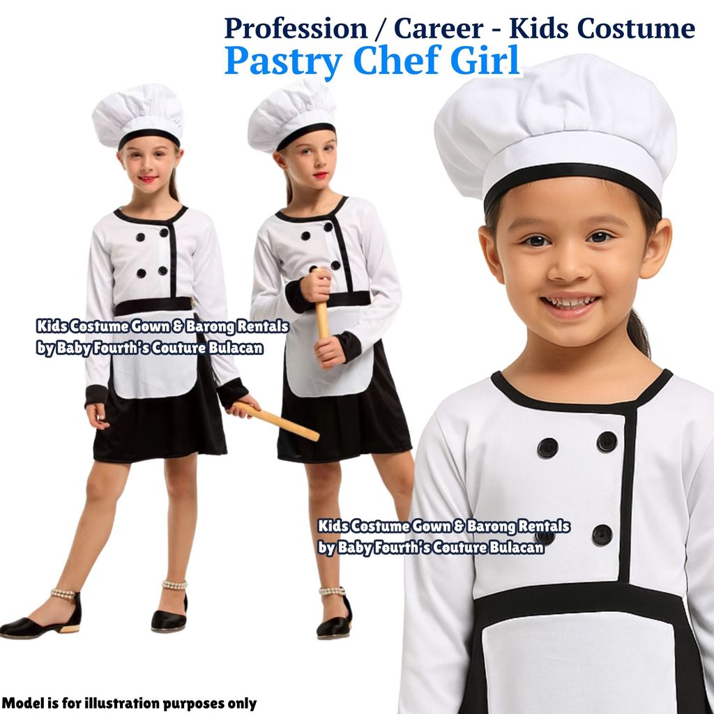 Profession Career Guidance Pastry Cook Baker Chef Girl Costume Outfit ...