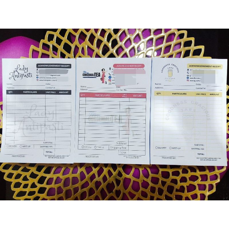 Customized Non-BIR Receipt, Invoice, Voucher & Order Slips ORDINARY ...