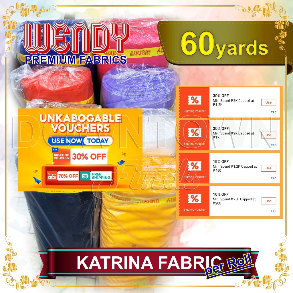 Katrina Fabric US KATRINA sold per roll (60 yards per roll) | Shopee ...