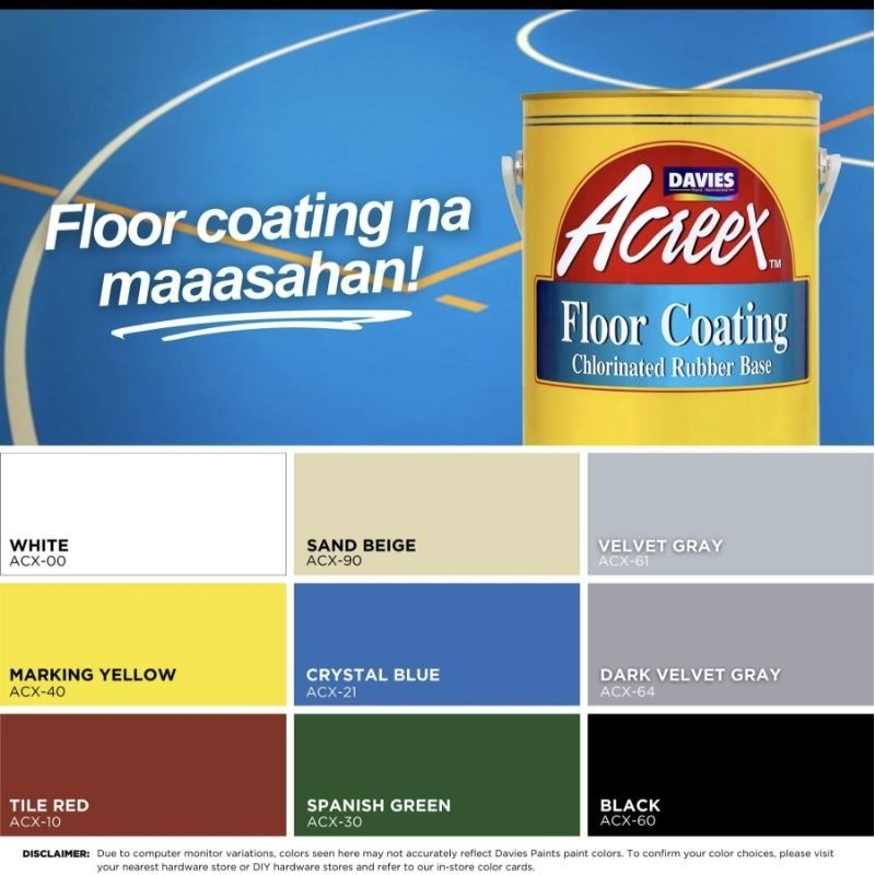 DAVIES ACREEX Floor Coating Chlorinated Rubberized Paint (1 lit ...