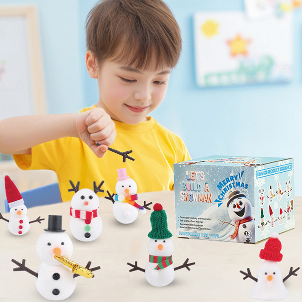 PEP-Build A Snowman Kit Air Dry Clay Snowman Christmas Crafts for Kids ...
