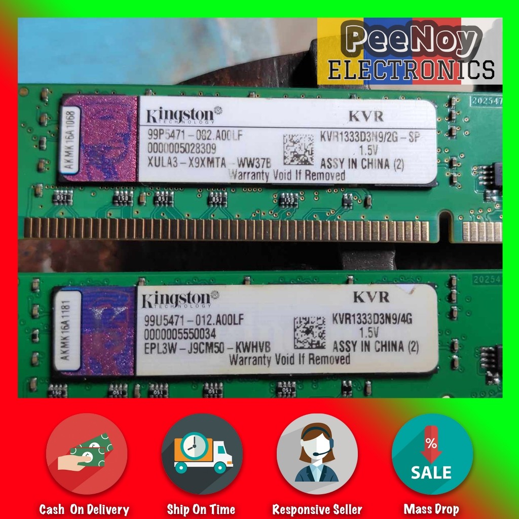 KINGSTON MEMORY RAM DDR3 2GB / 4GB (USED) | Shopee Philippines