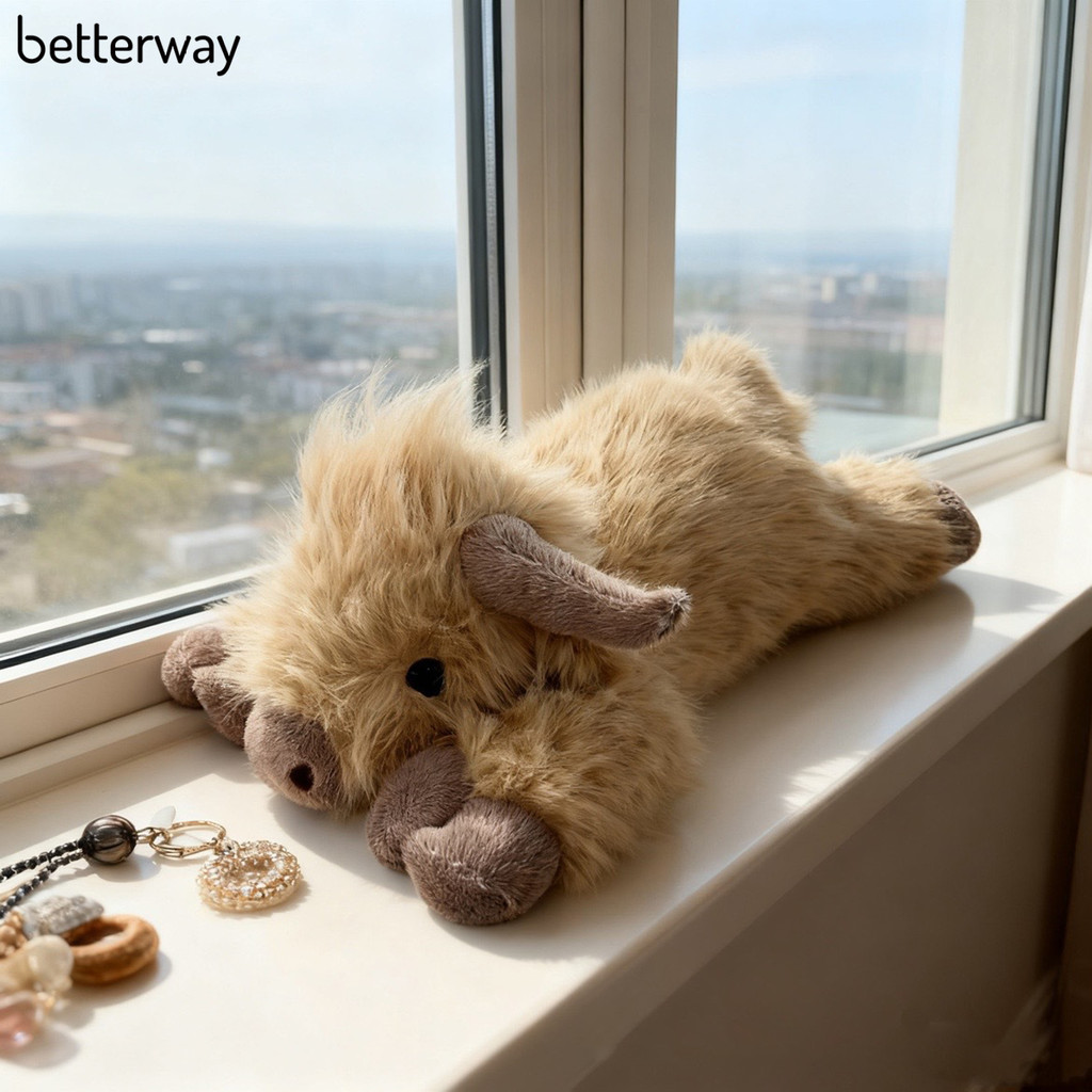 BET-Highland Cow Plush Toy Long Hair Scottish Cattle Stuffed Animal ...
