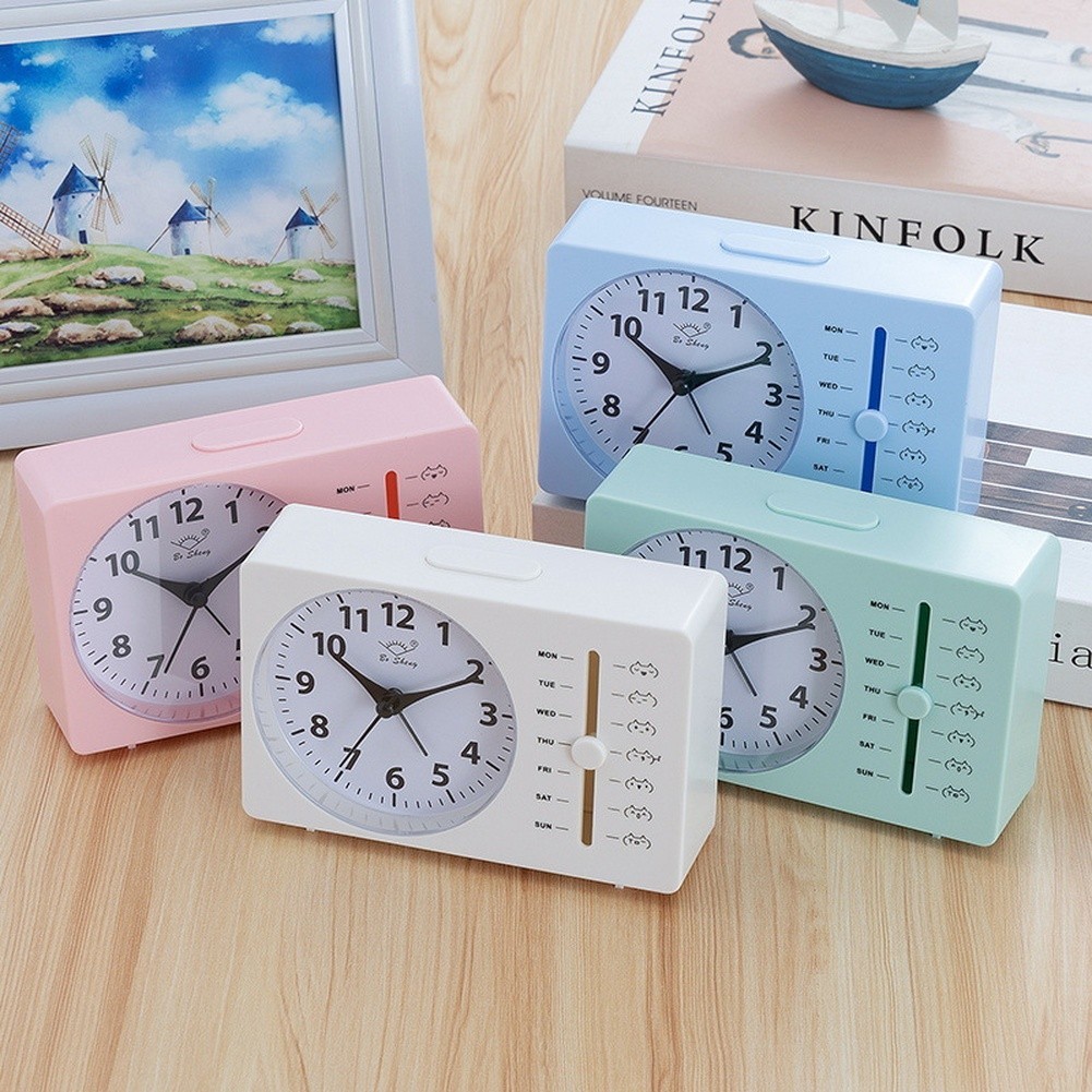 【NEW-2025】Square Quartz Alarm Clock with Sweep Second Hand Silent ...