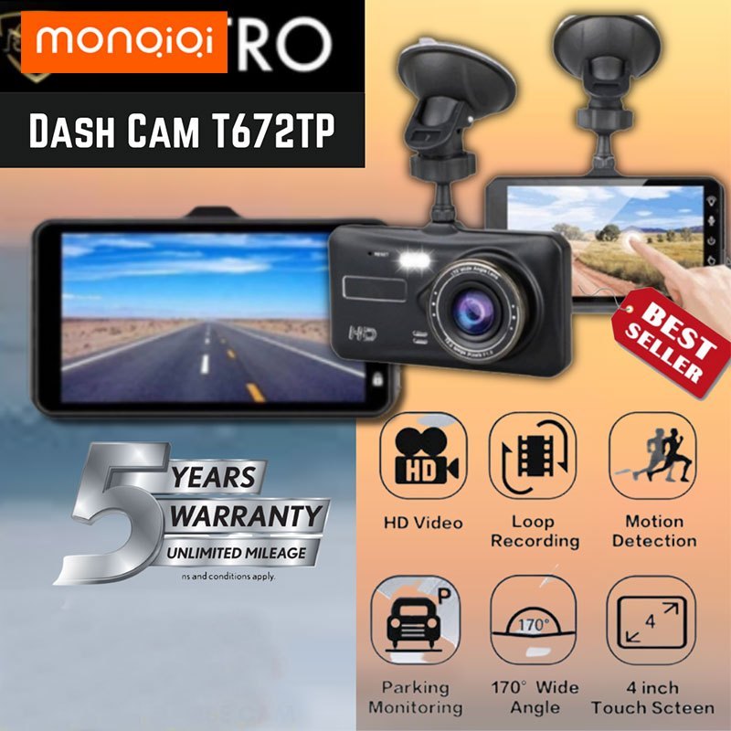 4 inch Car Recorder Dash Cam 1440P Dual lens Touch Screen HD Driving ...