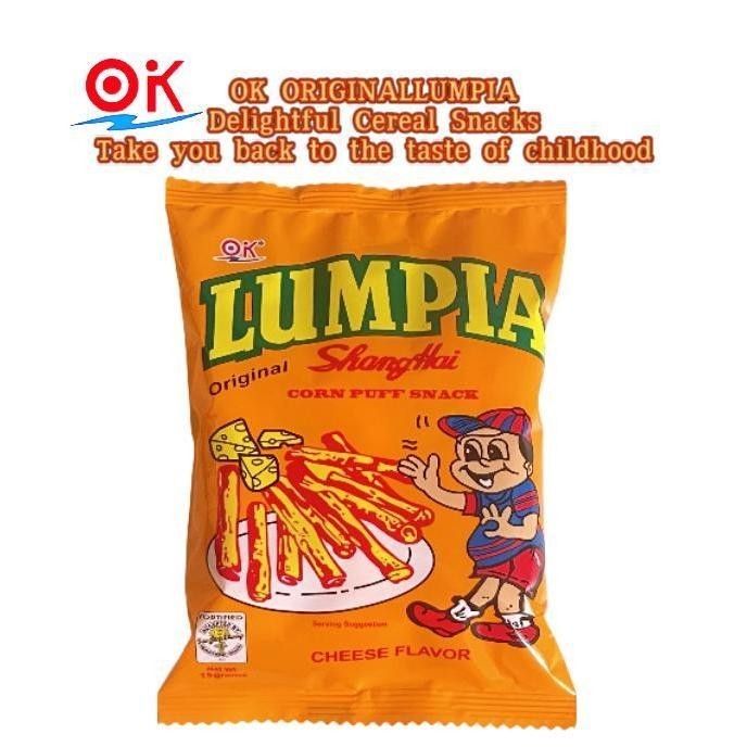 OK LUMPIA Shanghai Cheese Flavor Puffs 15g X 10s Pinoy OG Chichirya ...
