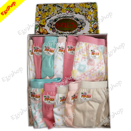 Original 12pcs / 1box SOEN Boxer Style Panty For Women's Available All ...