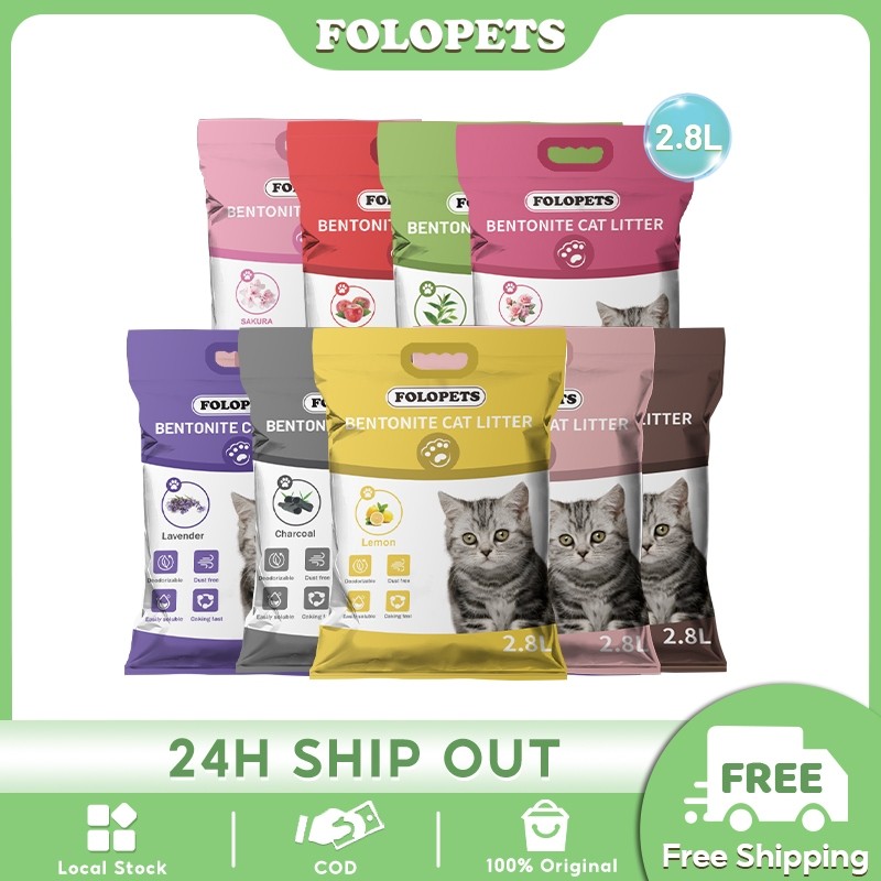 FOLOPETS 2.8L Bentonite Mixed Cat Litter Sand Deodorized Cat Litter 7 ...