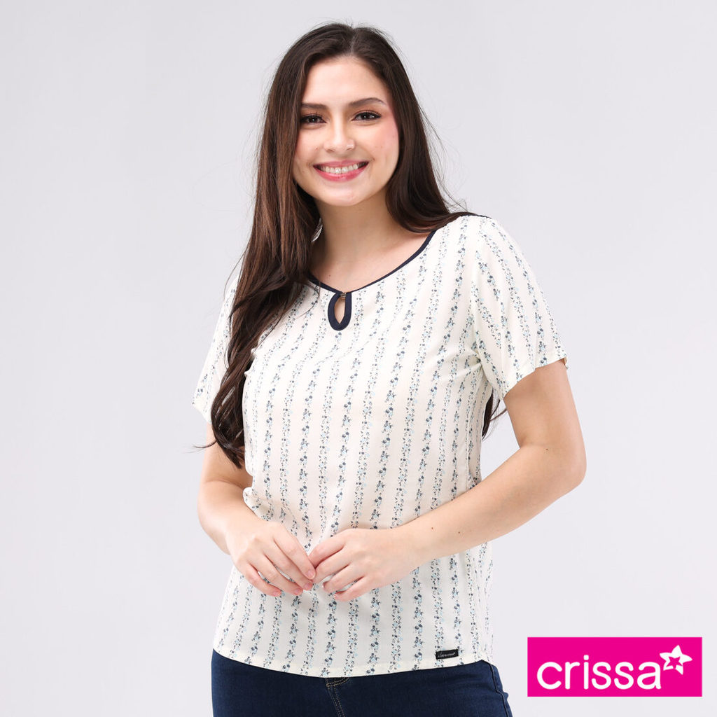Crissa Woven Printed Rayon Short Sleeves Blouse CSLT18-0203 [Blouse for ...