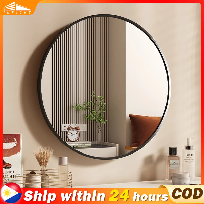 Bathroom Round Mirror With Frame Wall Decor Wall Hanging cr Mirrow For ...
