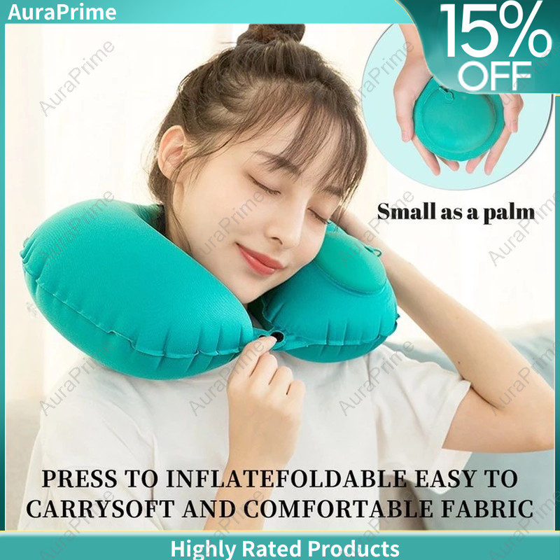 AuraPrime Travel Inflatable Air Pillow with Press Pump Design Buy 1 ...