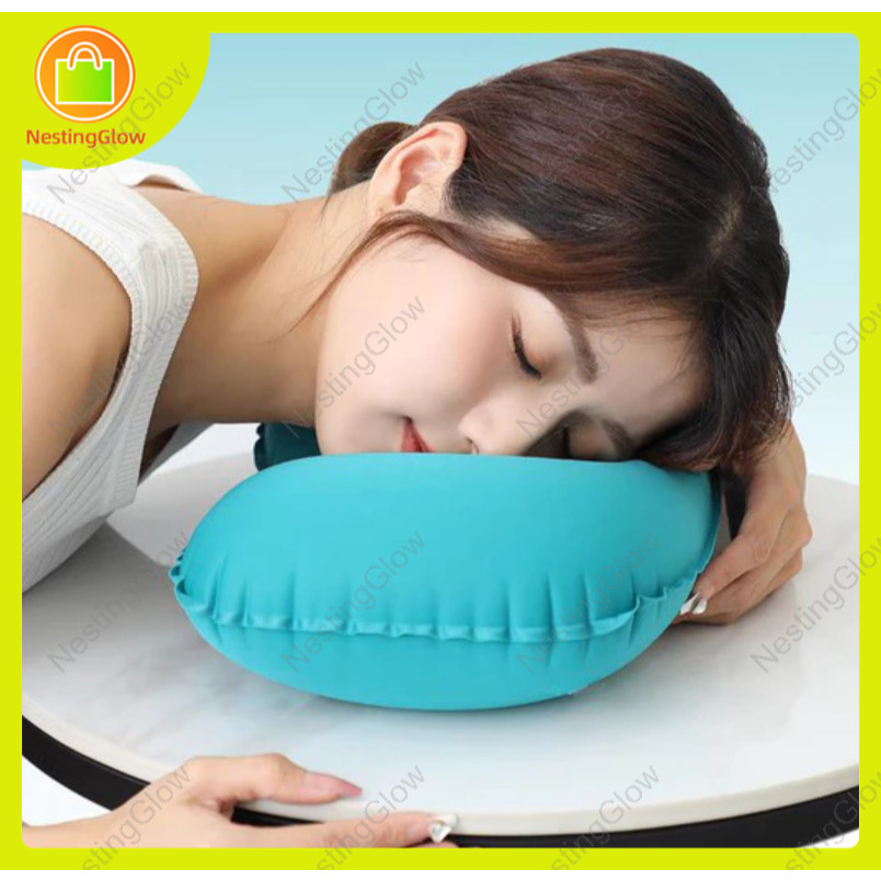 Buy 1 Take 1 Inflatable Neck Pillow with Press Pump for Travel Camping ...