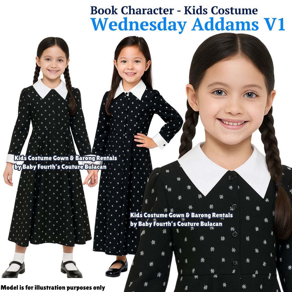 Book Character Movie Anime Wednesday Addams Dress Costume for Kids ...