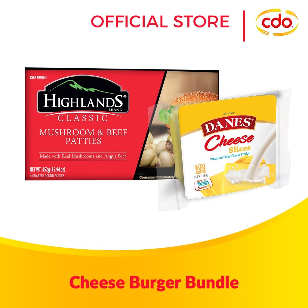 Cdo Cheese Burger Bundle (Mushroom & Beef Patties 452g + Danes Sliced ...