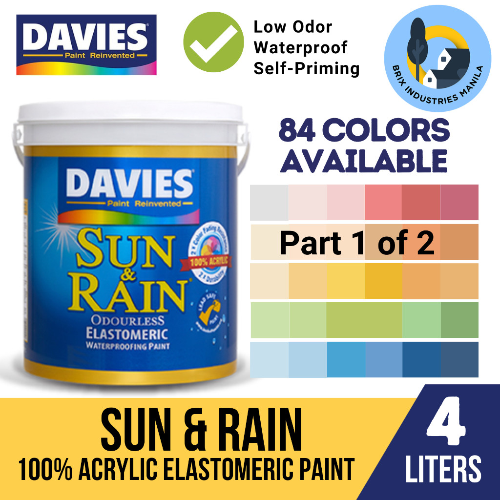 Davies Sun and Rain 4 Liters (Gallon) Elastomeric Paint 100% Acrylic ...