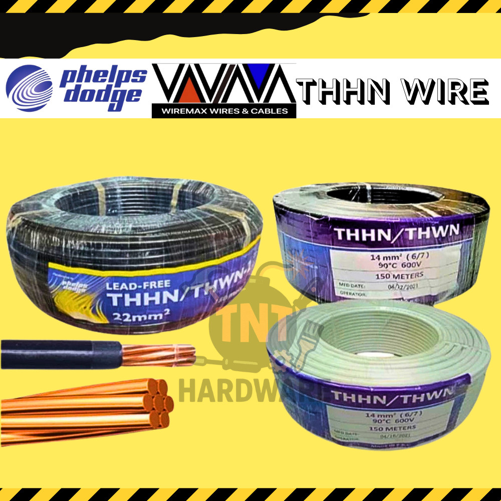 Wiremax Phelpsdodge THHN wire #6/7 14mm2 #4/7 22mm2 sold per METER ...