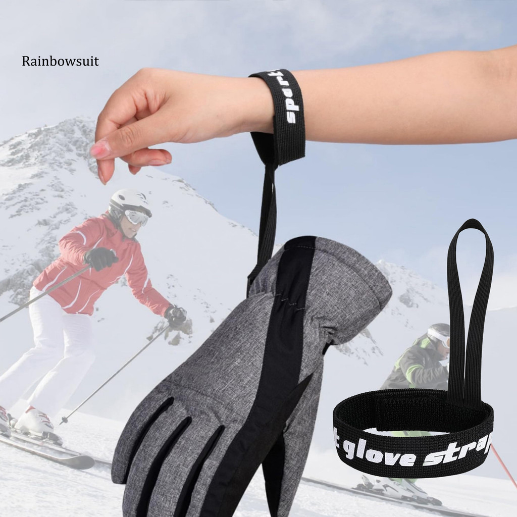 RA- 2/4Pcs Ski Glove Leash Elastic Sport Glove Safety Strap Slim Wrist ...