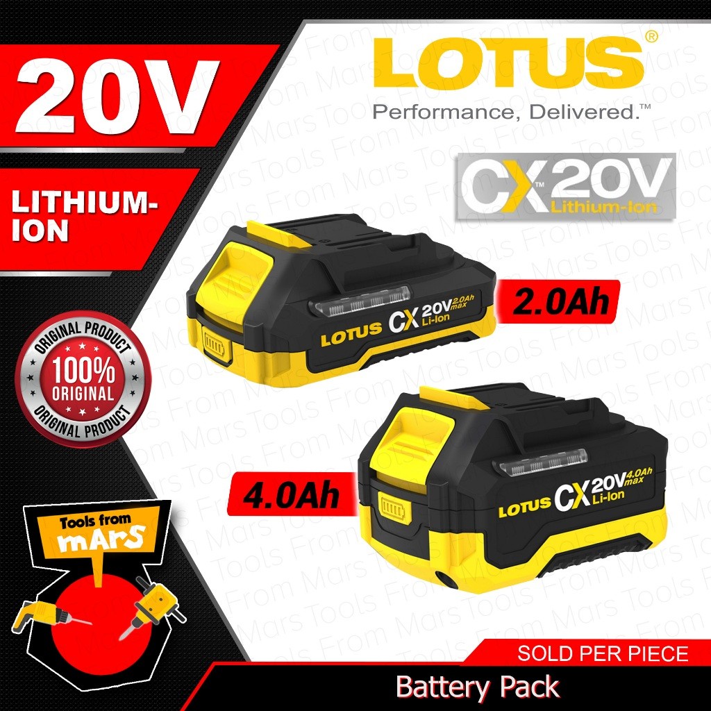 Lotus 20V Lithium-Ion Battery Pack 2.0Ah / 4.0Ah Compact Batteries for ...