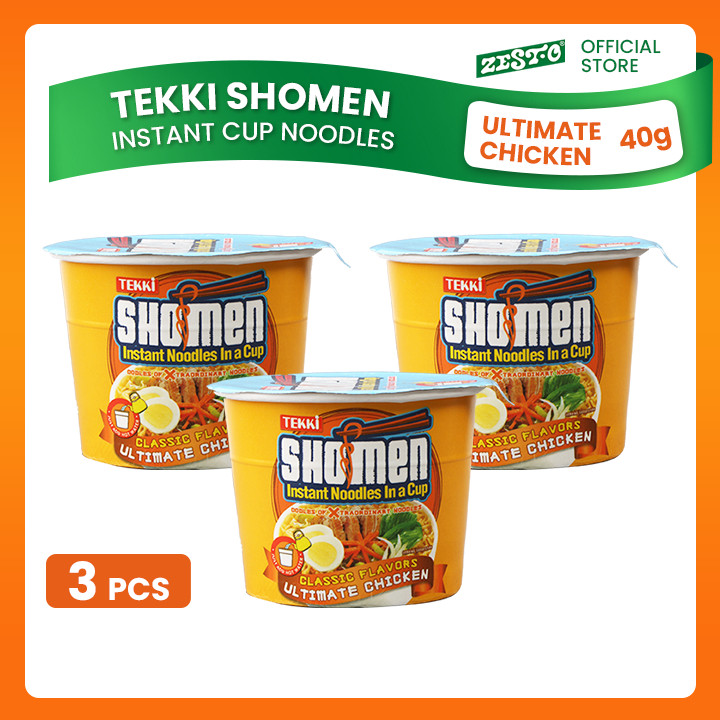Tekki Shomen Instant Cup Noodles Ultimate Chicken Flavor ( 40g x 3pcs ...