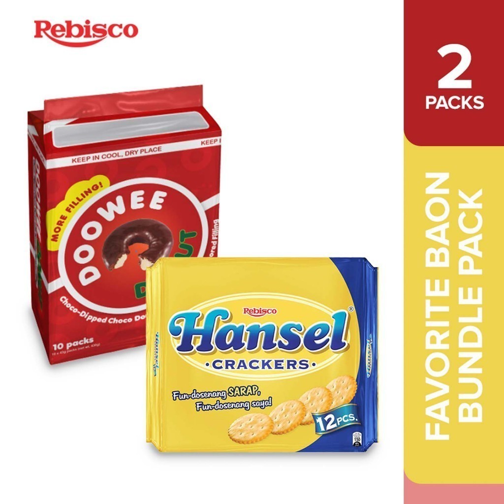 Rebisco Favorite Baon Bundle Pack - Doowee Donut Choco + Hansel Plain ...