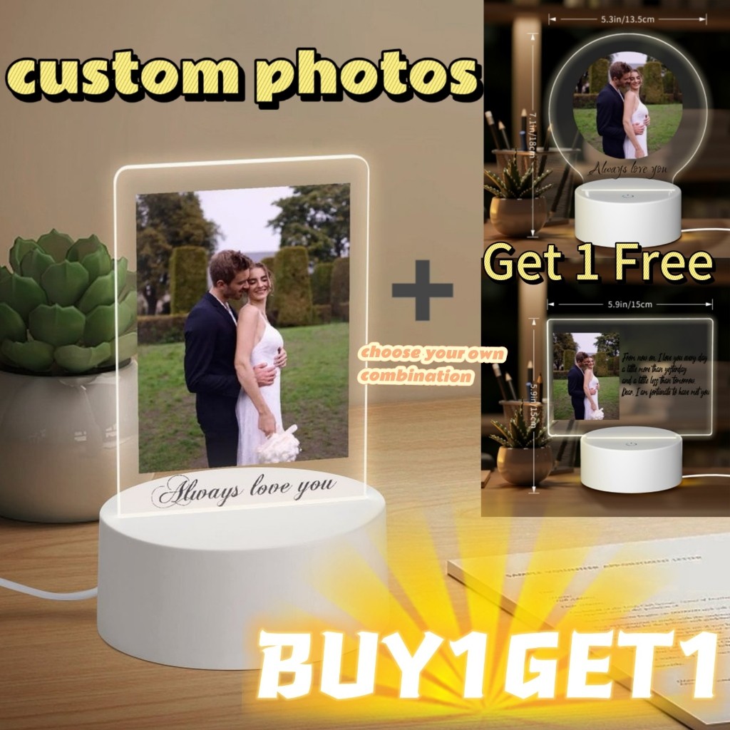 3D Personalized Customized Acrylic Photo Night Light Custom Photo Lamp ...