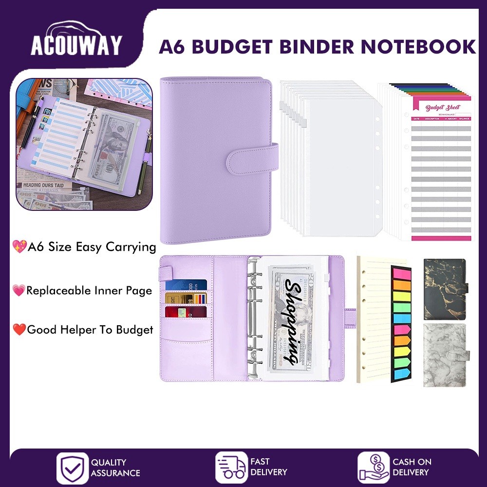 A6 Binder Notebook PU Leather Macaron Album Binder Photocard Budget ...