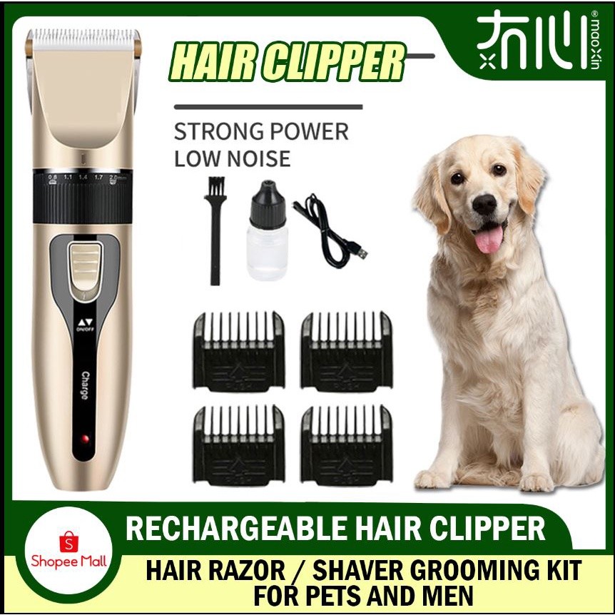 Professional Rechargeable Pet Cat Dog Hair Razor Trimmer Grooming Kit ...