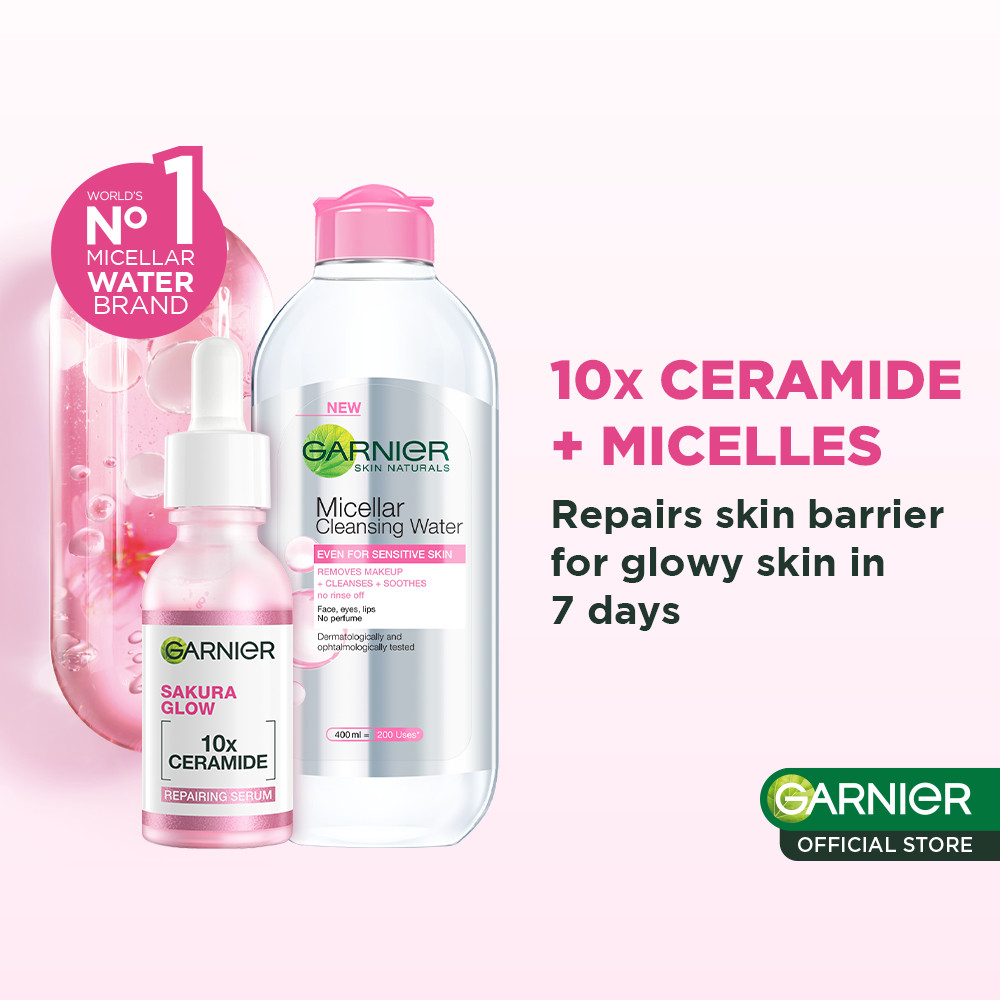 Garnier 10x Ceramide Sakura Glow Starter Duo: Ceramide Serum (30ml ...