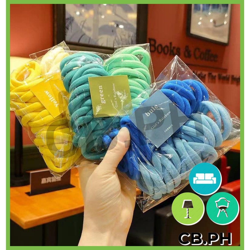 CB.PH 50Pcs/Set Gradient Basic Hair Rope Elastic Hair Bands Ponytail ...