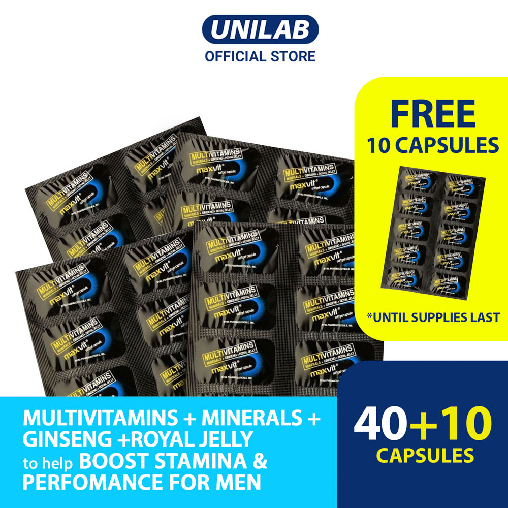 Unilab Maxvit Multivitamins 40s + 10 FREE Capsules | Shopee Philippines