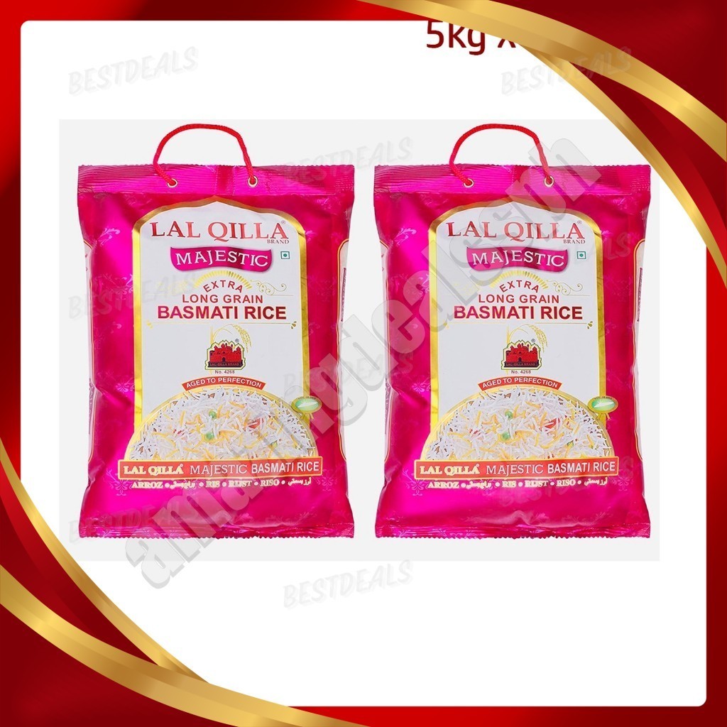 10 (Ten) Kg Lal Qilla Majestic Long Grain Basmati Rice (2 packs of 5kg ...