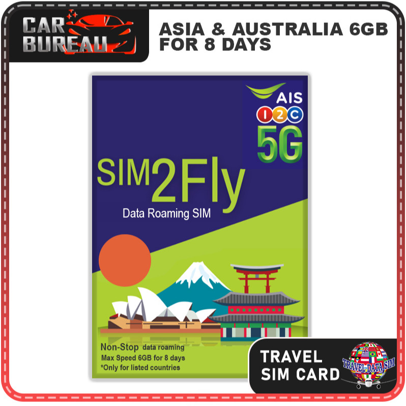 TDSIM Asia Australia 8 Days 6GB Internet Unlimited Data Travel Sim AIS ...