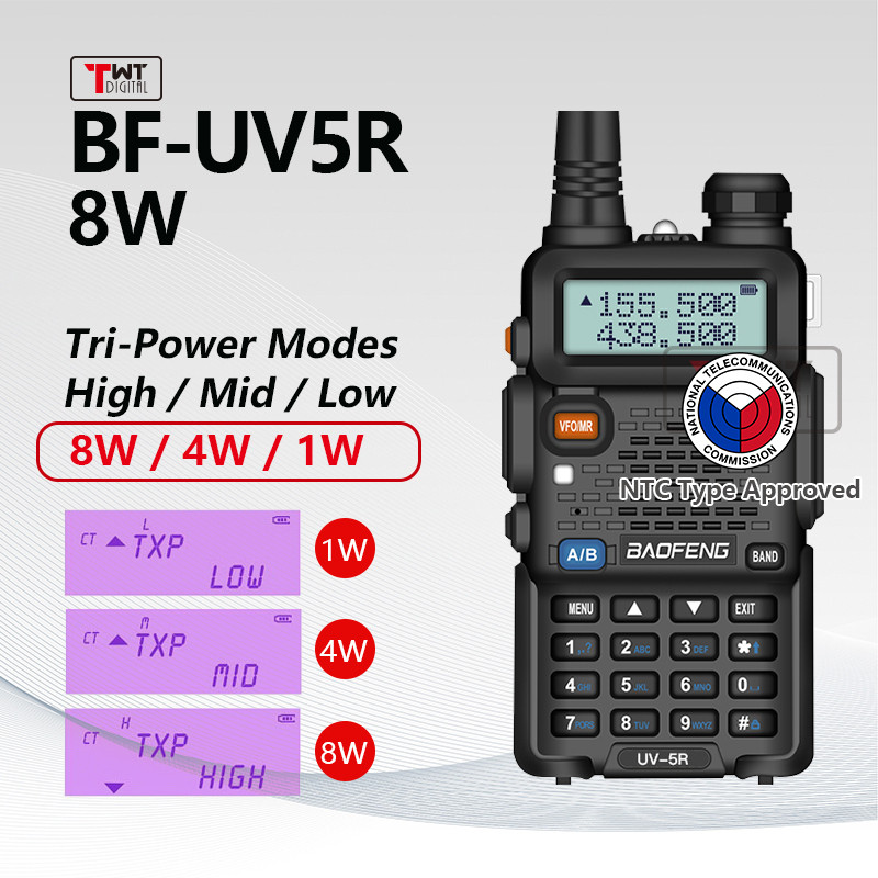 Baofeng UV-5R Two-Way Radio 5W 128CH Portable Walkie Talkie Dual Band ...