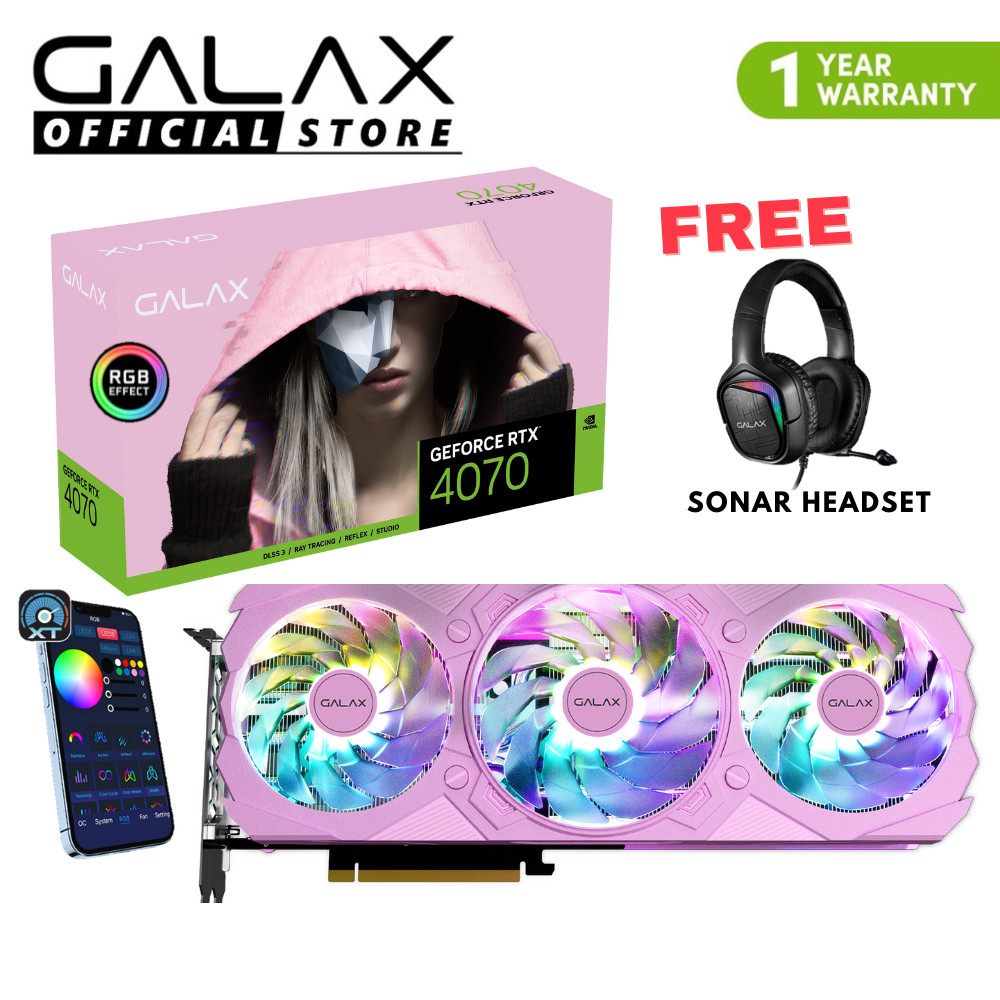 GALAX RTX4070 EX Gamer Pink 12GB GDDR6X 192-Bit DPx3/HDMI 2.1/DLSS 3 ...