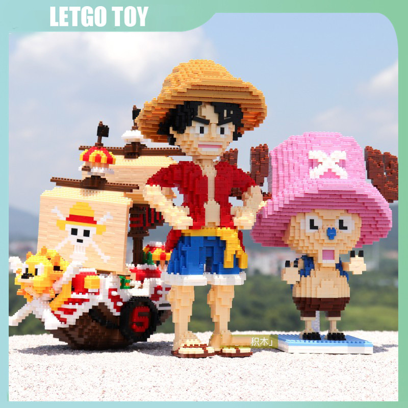 【LetGo】 One Piece Luffy Large Building Block Toy Cute Character Bricks ...