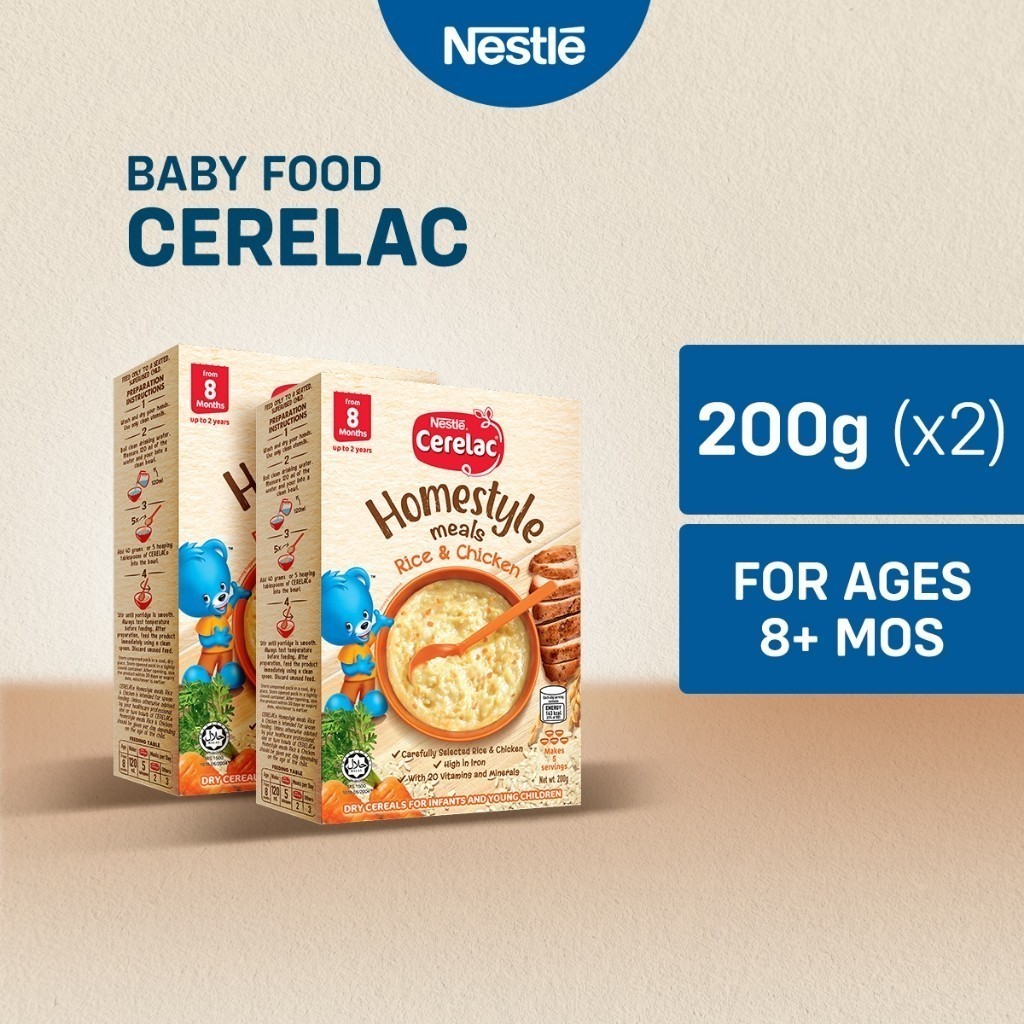 Cerelac Homestyle Meals Rice and Chicken Porridge 200g - Pack of 2 ...