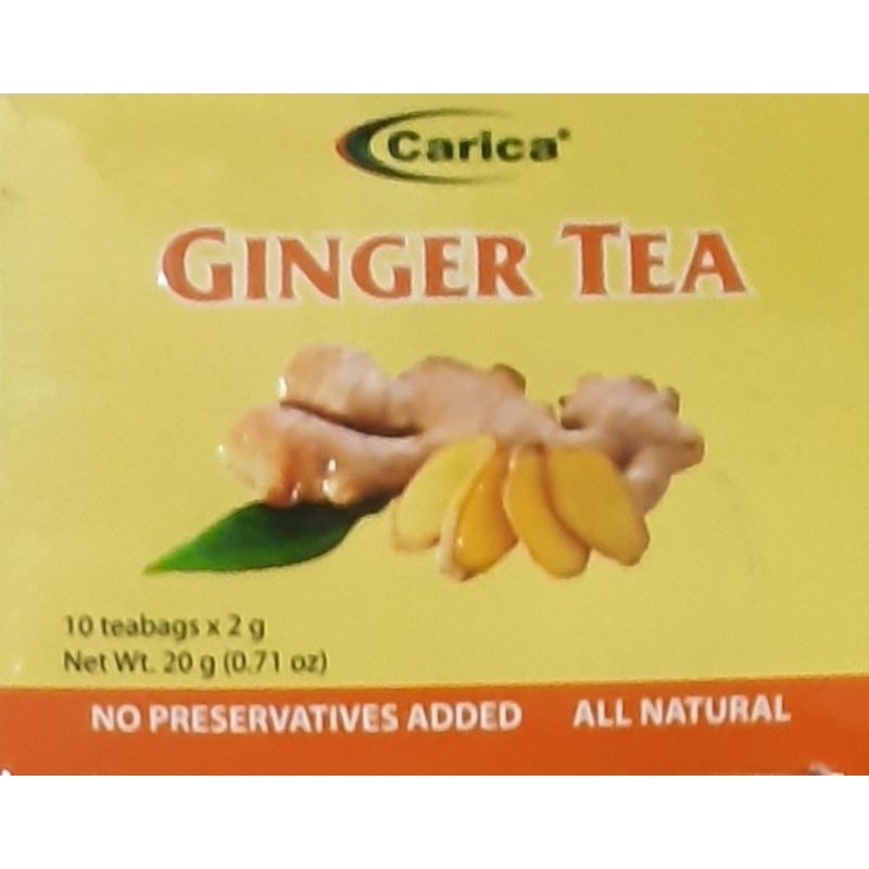 GINGER TEA CARICA 10 teabags x 2g 20 g Zingiber Officine | Shopee ...