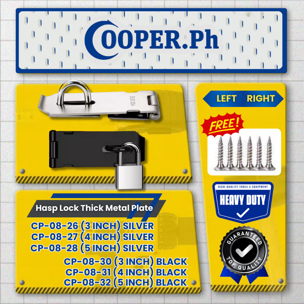 cooper.ph Hasp Lock Thick Metal Plate Heavy Duty 3 4 5 SOLD PER PIECE ...