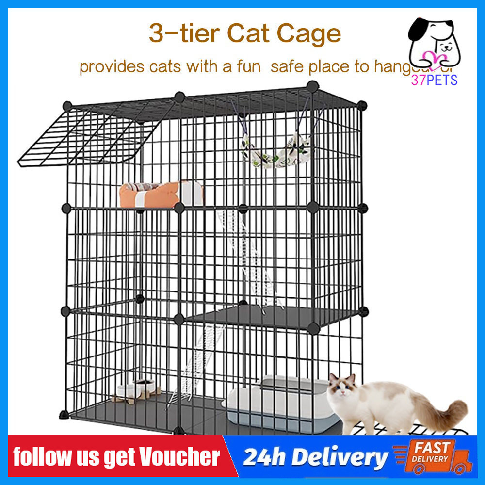 Stackable Pet Cage/cat Cage 3 Layer/rabbit Cage Cat Cage Collapsible ...