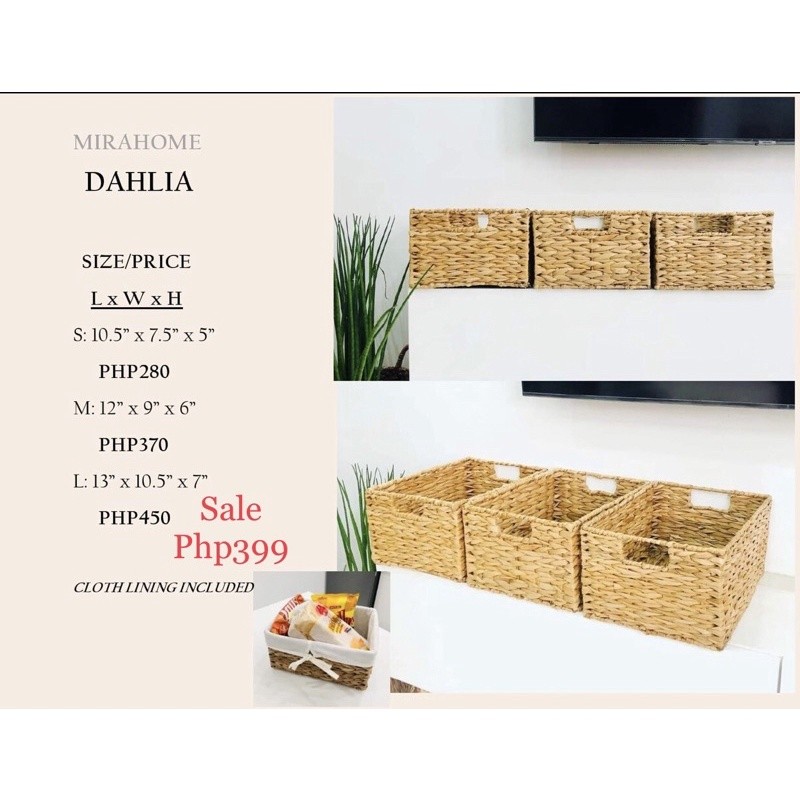 Native organizer tray/basket w/ clothlining | Shopee Philippines