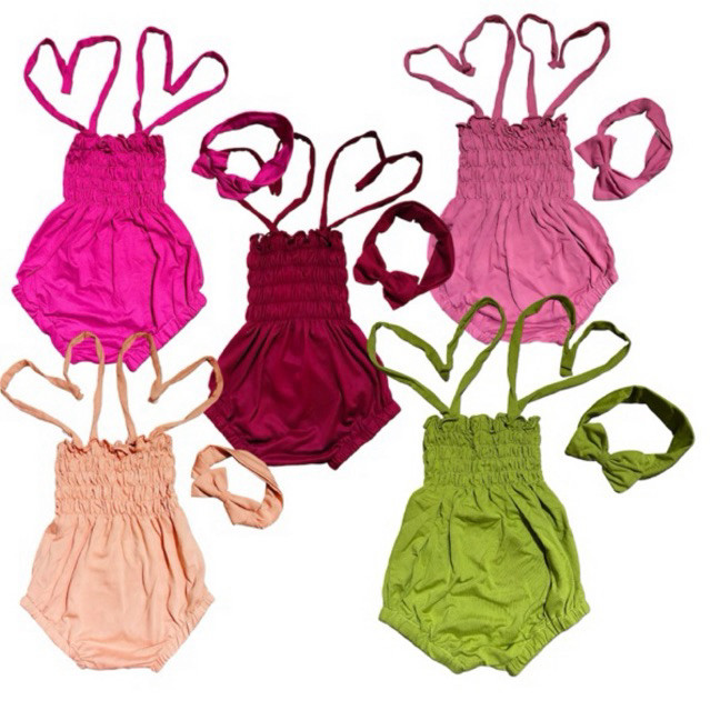 OLIVIA Plain Baby Bodysuit with Turban | Shopee Philippines