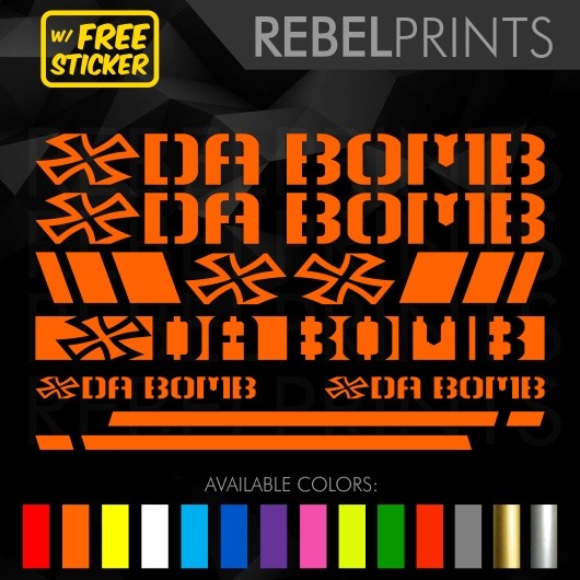 DA BOMB Bike Frame Sticker Decals Vinyl for Mountain Bike and Road Bike ...